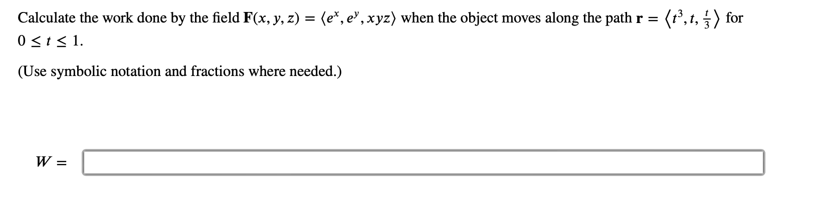 Solved Calculate the work done by the field | Chegg.com
