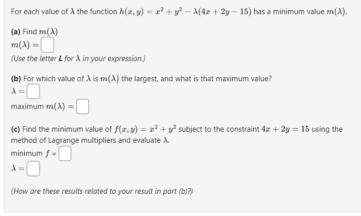 For each value of λ the function | Chegg.com For each value of λ the function | Chegg.com