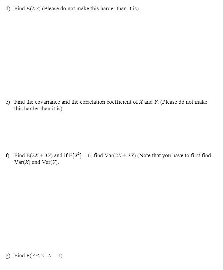 Solved 1. Let the random vector (X, Y) have the joint | Chegg.com