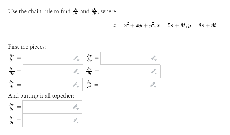 Solved Use the chain rule to find and, where First the | Chegg.com