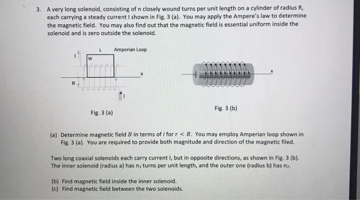 Solved 3. A very long solenoid, consisting of n closely | Chegg.com