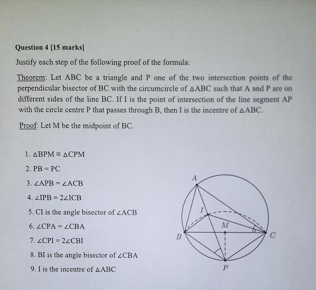 Solved Question 4 [ 15 marks] Justify each step of the | Chegg.com