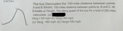 Solved QUESTION-3. The bus Decoupled the 100-mile distance | Chegg.com