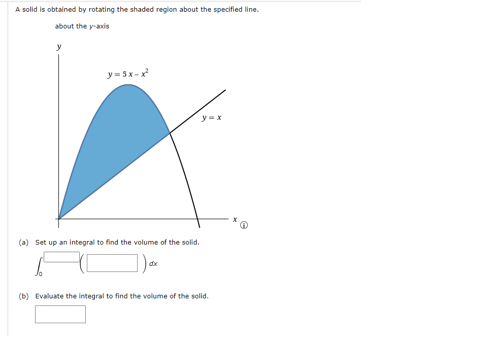 Solved A solid is obtained by rotating the shaded region | Chegg.com