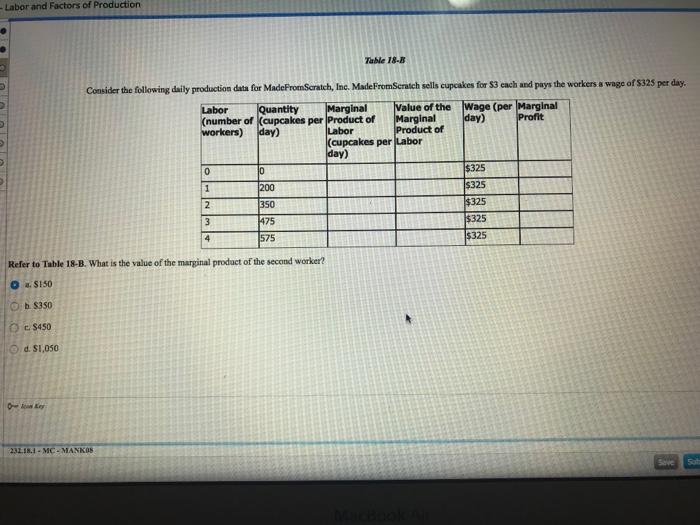 Solved Labor and Factors of Production Table 18-B Consider | Chegg.com
