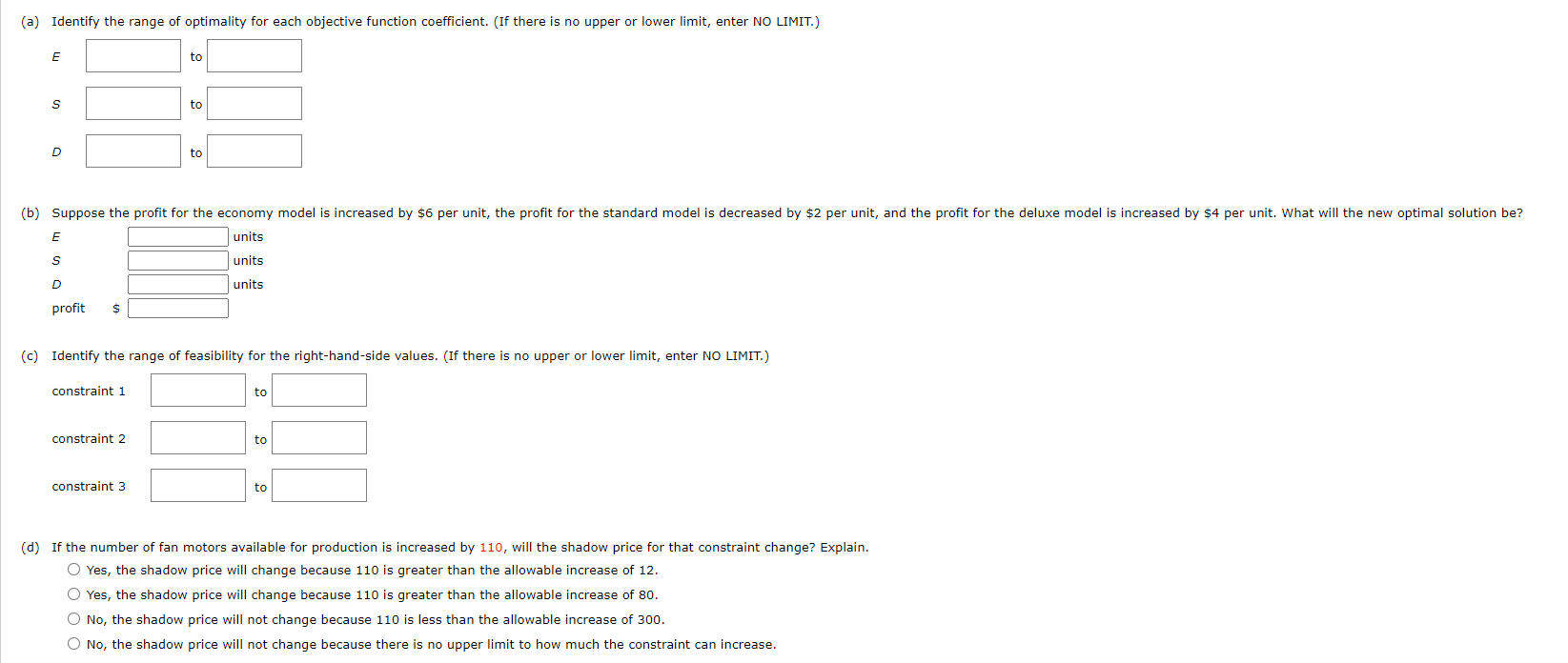 profit? The linear programming model for the problem | Chegg.com