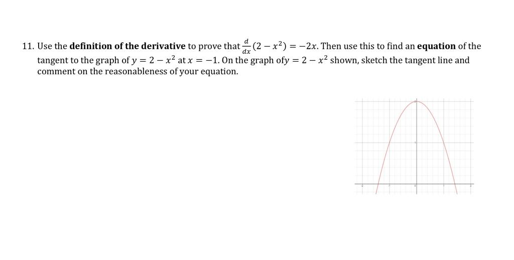 Solved 11. Use the definition of the derivative to prove | Chegg.com