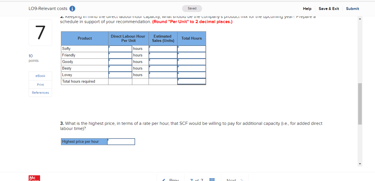 Problem 9-6 Utilizing a Constrained Resource (LO2- | Chegg.com