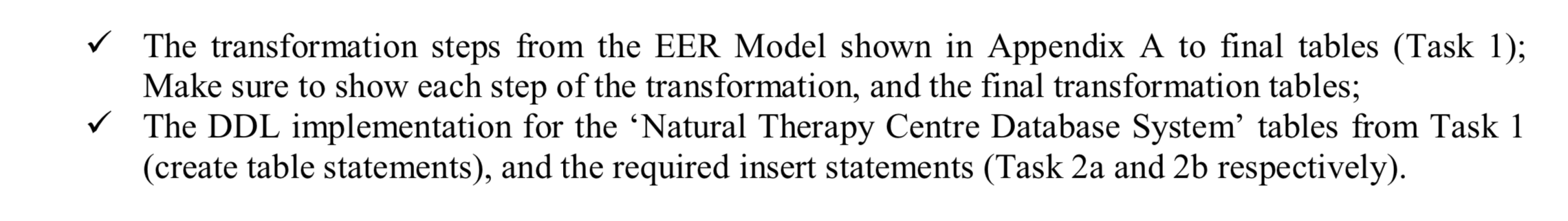Solved TASKS: 1. Transform the EER model (Appendix A) to | Chegg.com