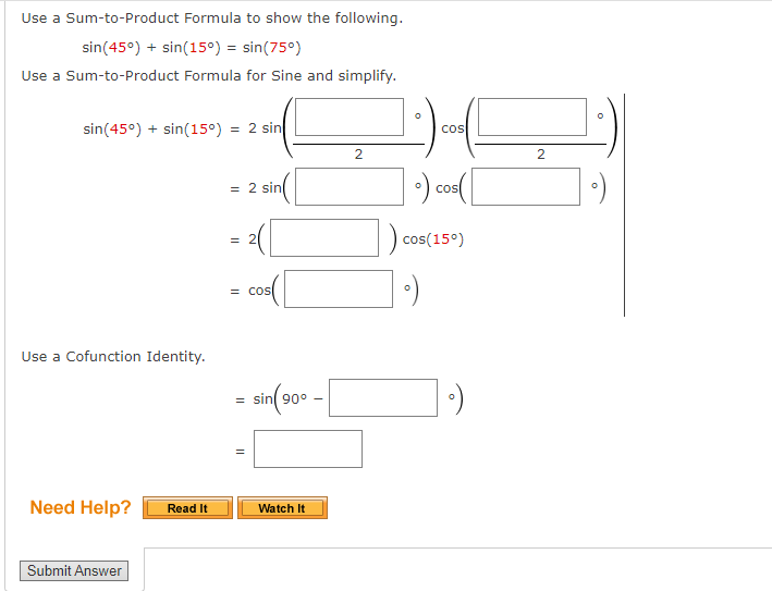 Solved Use a Sum-to-Product Formula to show the following. | Chegg.com