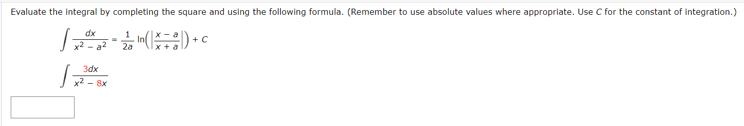 Solved Evaluate the integral by completing the square and | Chegg.com