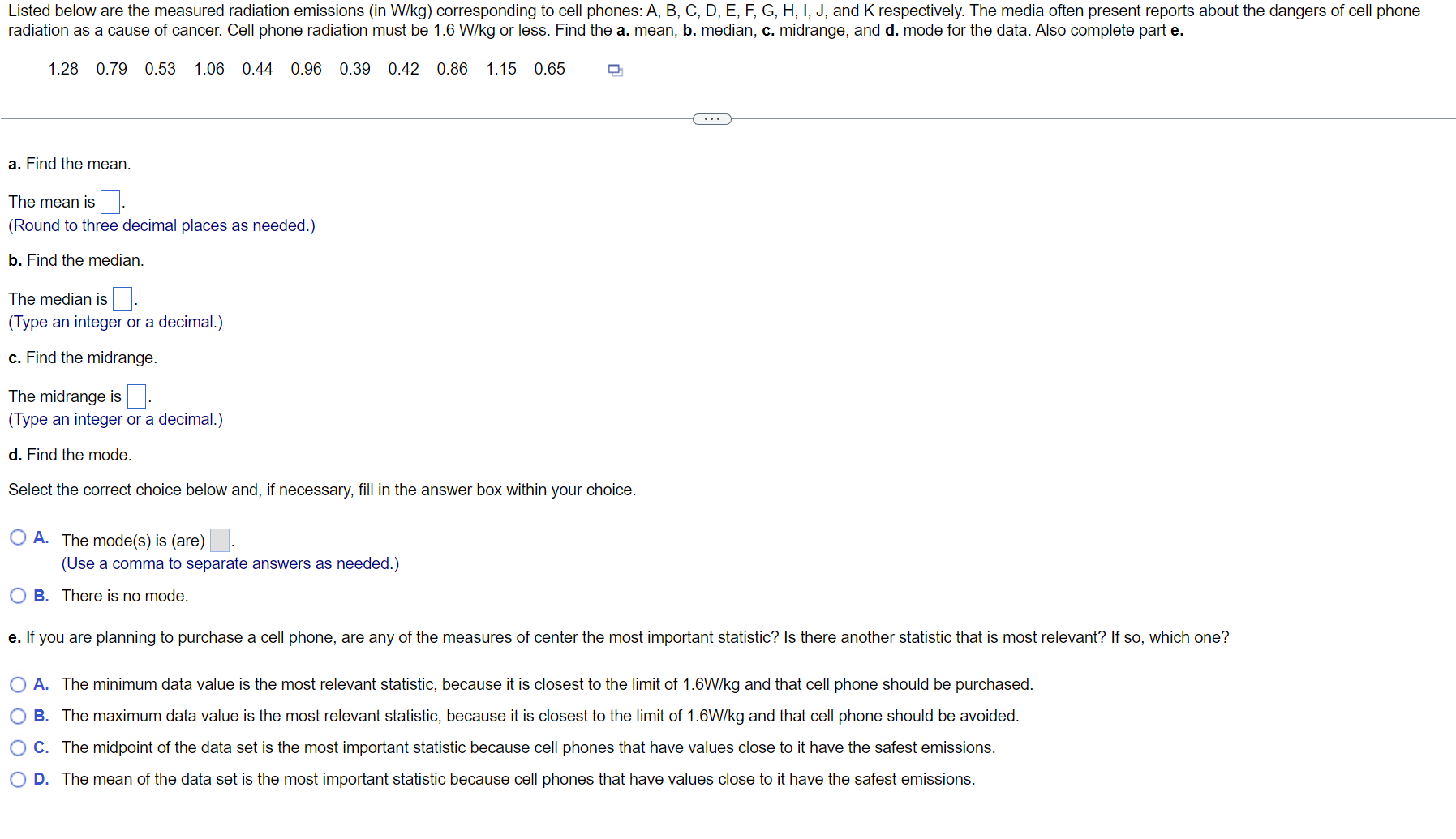 Solved isted below are the measured radiation emissions (in | Chegg.com