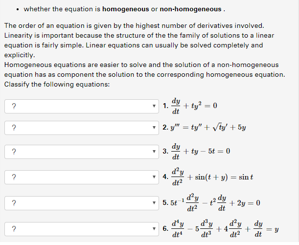Solved Determine the order, linear or nonlinear, and | Chegg.com