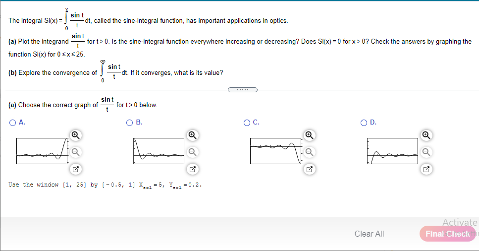 Solved sint The integral Si(x)= . 7 dt, called the | Chegg.com