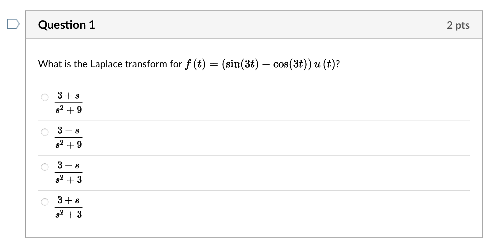 Solved What is the Laplace transform for | Chegg.com