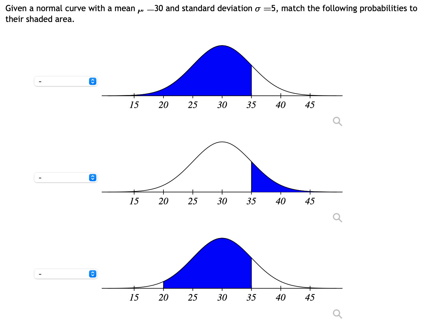 solved-iven-a-normal-curve-with-a-mean-30-and-standard-chegg