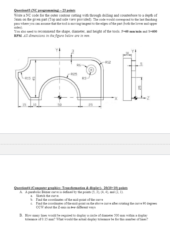 Solved Question#3 (NC programming) – 23 points Write a NC | Chegg.com