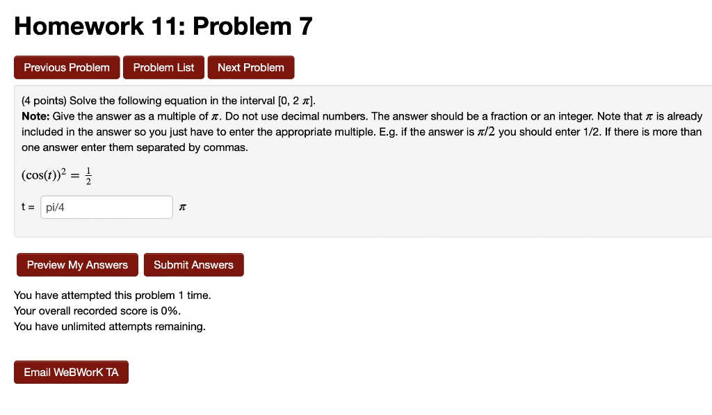 Solved Homework 11: Problem 7 Previous Problem Problem List | Chegg.com