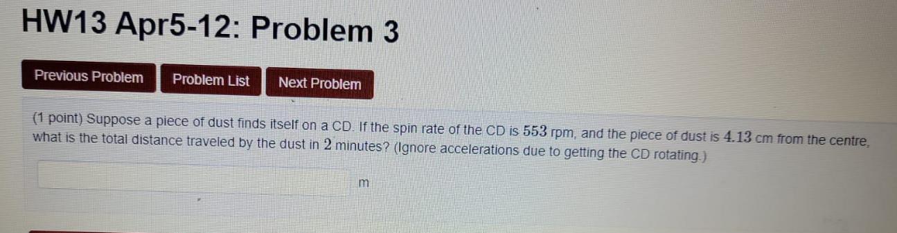 Solved HW13 Apr5-12: Problem 3 Previous Problem Problem List | Chegg.com Solved HW13 Apr5-12: Problem 3 Previous Problem Problem List | Chegg.com
