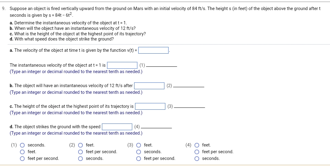 Solved 9. Suppose an object is fired vertically upward from | Chegg.com