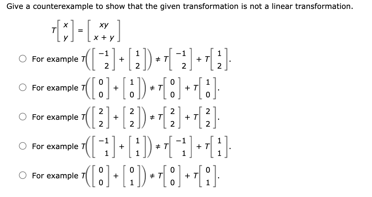 Solved Give a counterexample to show that the given | Chegg.com