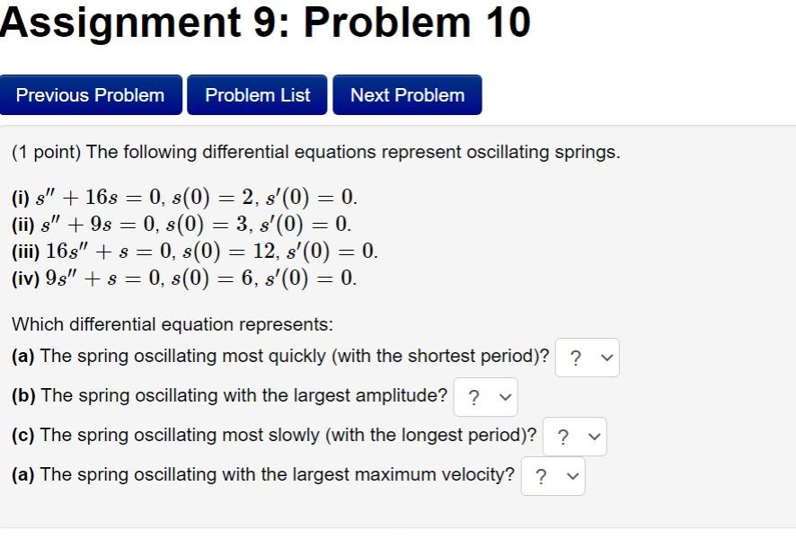 Solved Assignment 9 Problem 10 Previous Problem Problem 1363