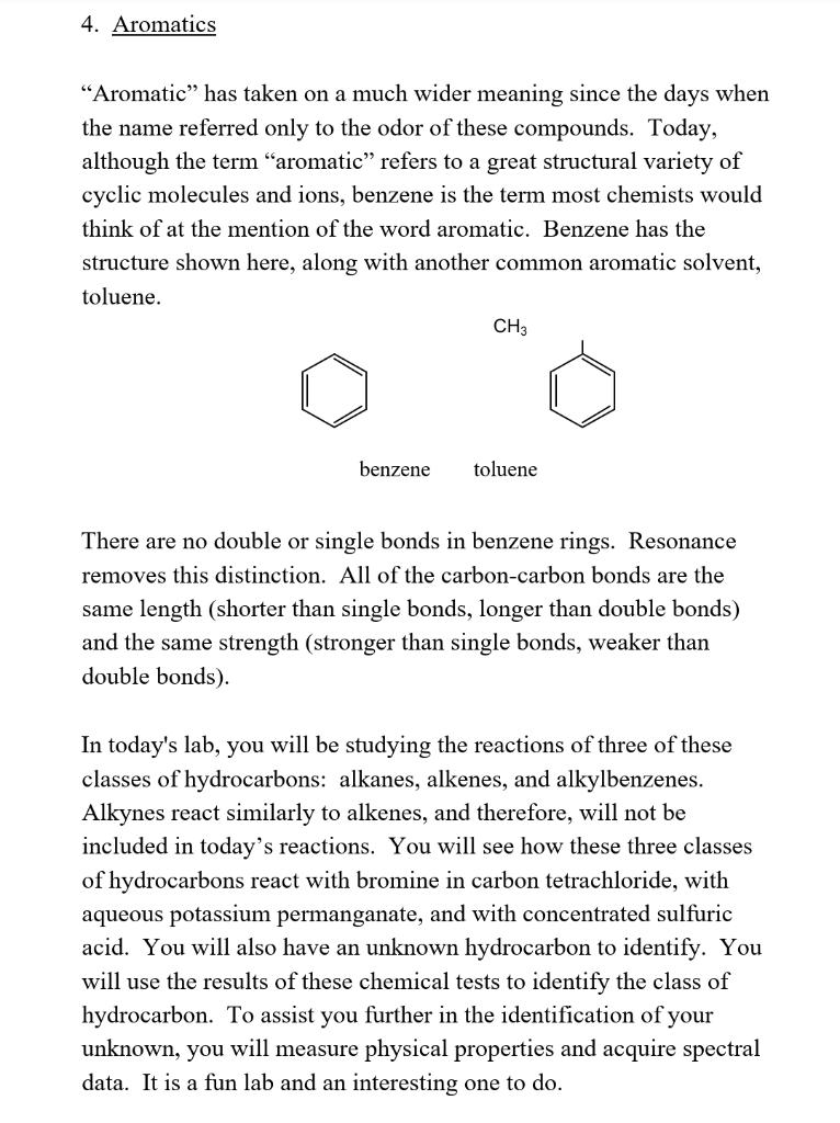 Solved Experiment: Hydrocarbon Reactions Background | Chegg.com