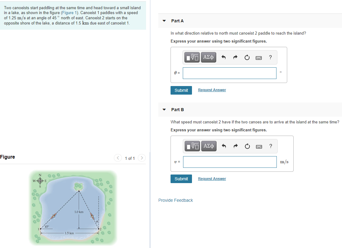 Solved Two canoeists start paddling at the same time and | Chegg.com