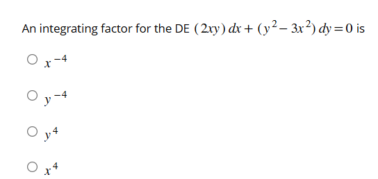 An ﻿integrating factor for the | Chegg.com