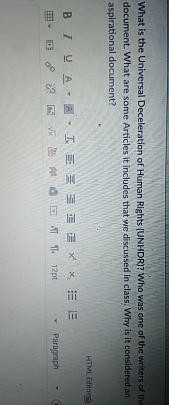 Solved What is the Universal Deceleration of Human Rights | Chegg.com
