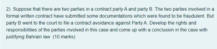 Solved 2) Suppose that there are two parties in a contract | Chegg.com