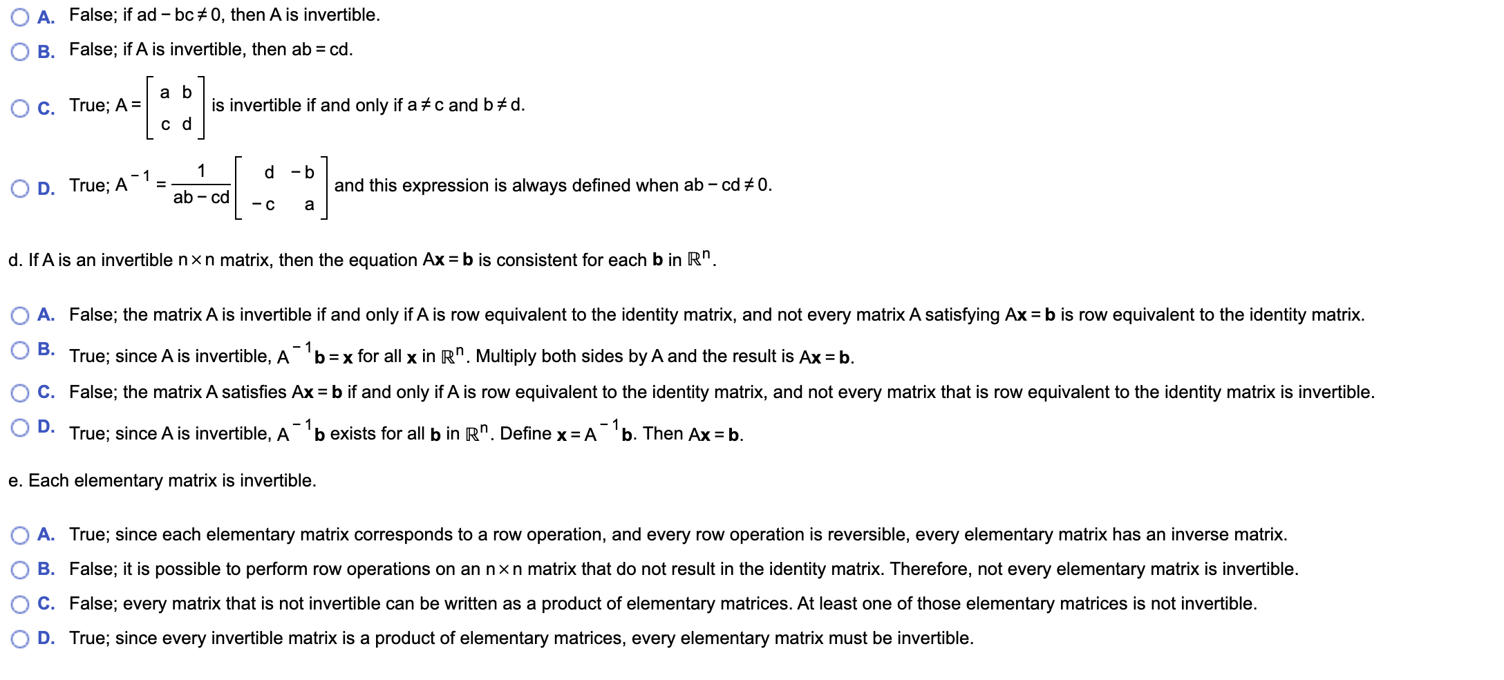 Solved Mark each statement True or False. Justify each | Chegg.com