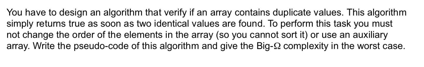 Solved You have to design an algorithm that verify if an | Chegg.com