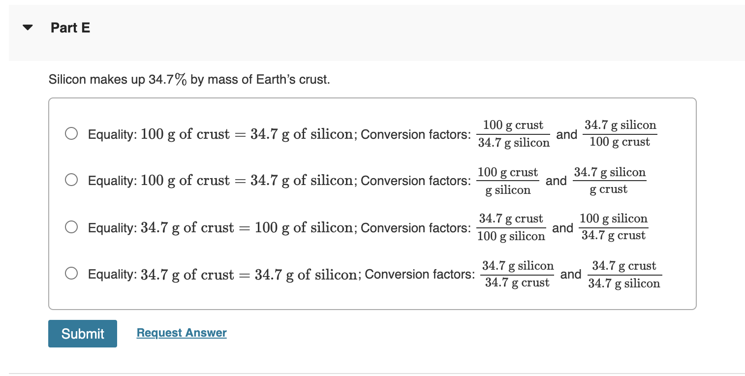 Solved Identify the equality and two conversion factors for | Chegg.com