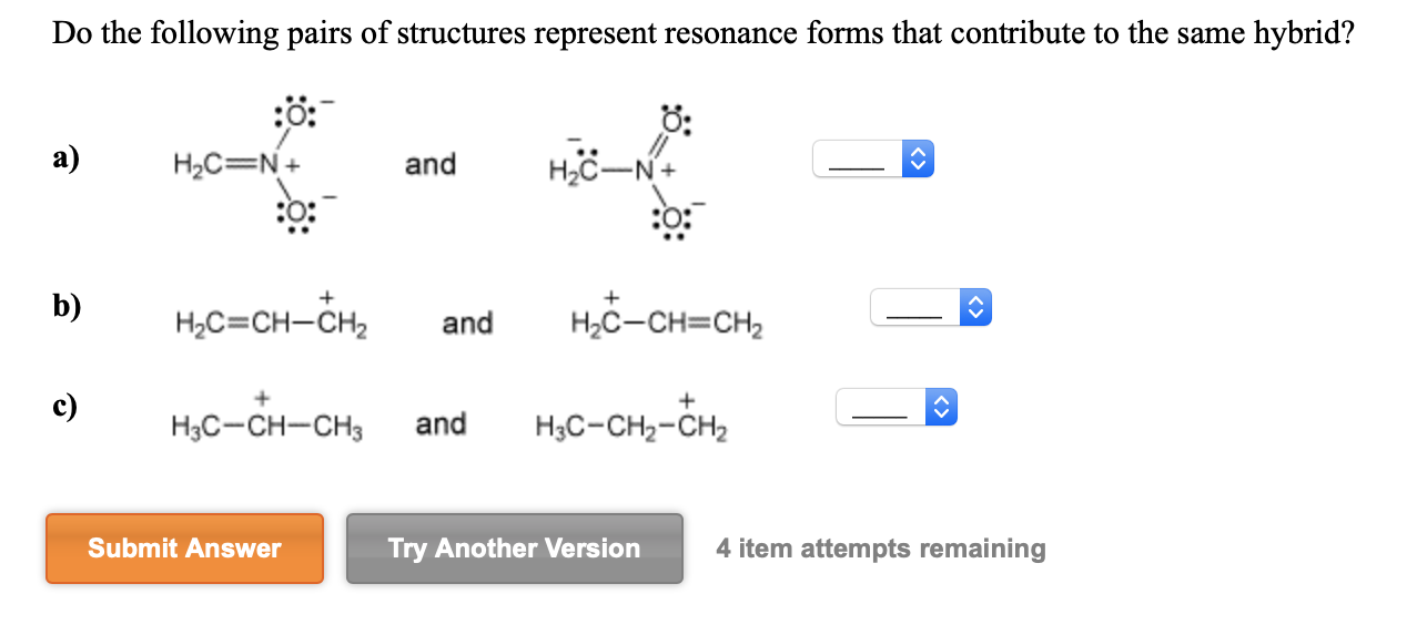 Solved Do the following pairs of structures represent | Chegg.com