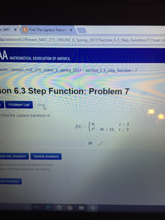 Solved asu.edu/webwork2/Brewer MAT 275 Trans x Spring | Chegg.com