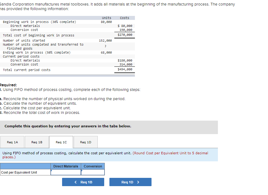 Solved Requlred: 1. Using FIFO method of process costing, | Chegg.com