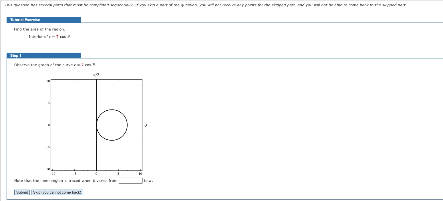 Solved Tutorial Exercise Find the area of the region. | Chegg.com Solved Tutorial Exercise Find the area of the region. | Chegg.com