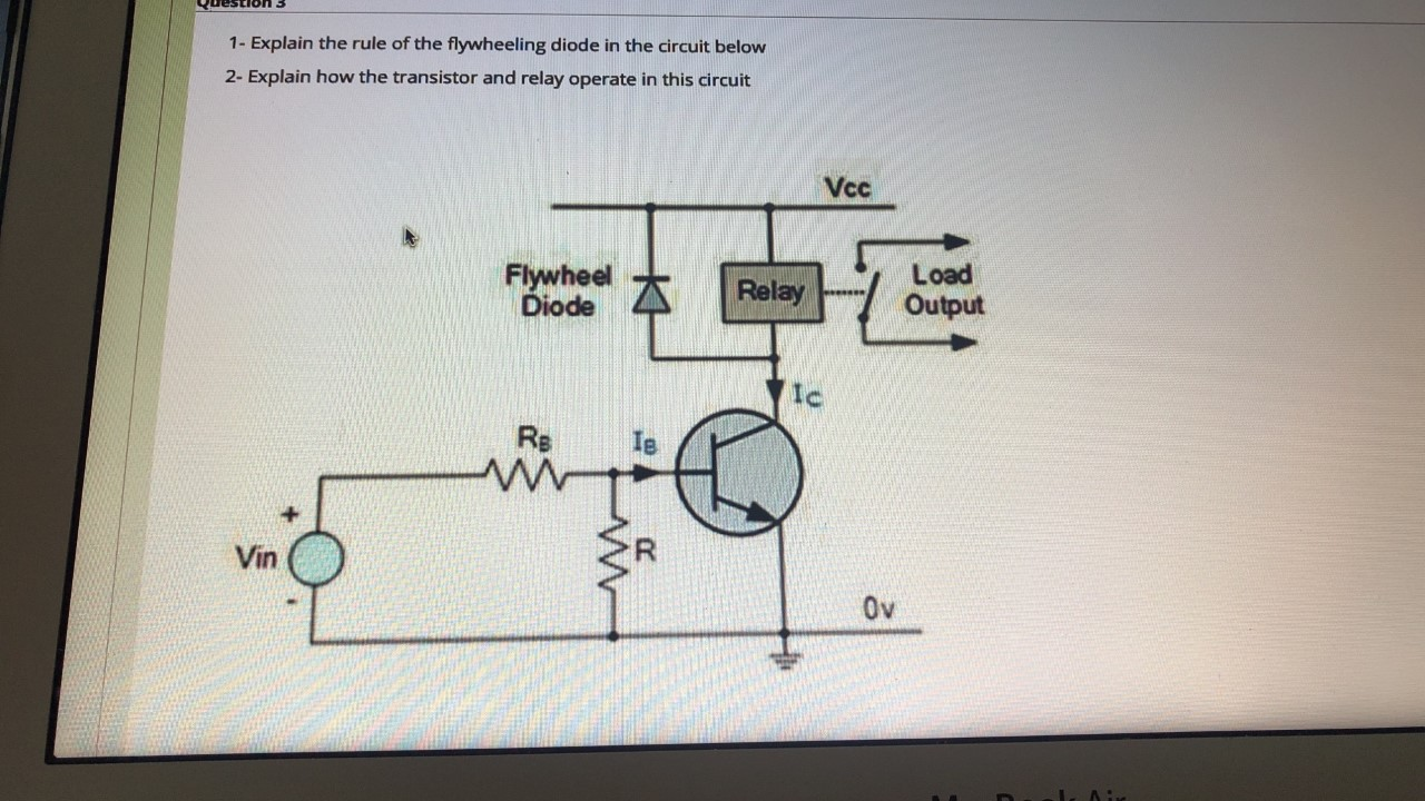 Solved Question 1- Explain the rule of the flywheeling diode | Chegg.com