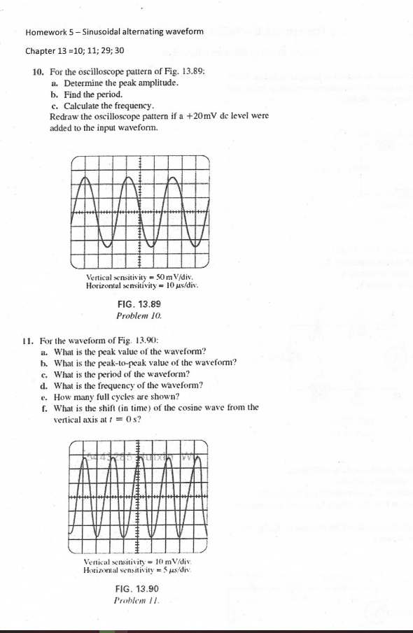 Solved Homework 5-Sinusoidal alternating waveform Chapter 13 | Chegg.com