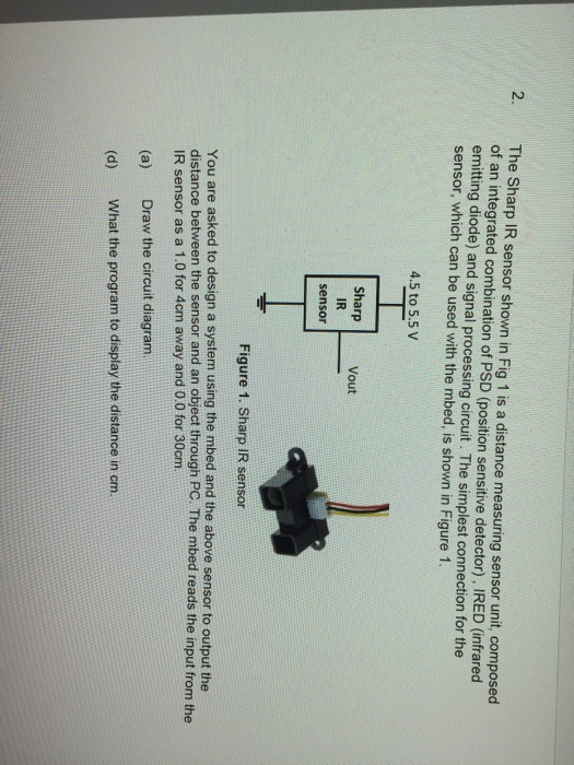 Solved The Sharp IR sensor shown in Fig 1 is a distance | Chegg.com