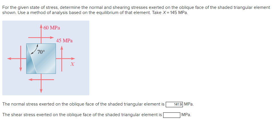 [solved] For The Given State Of Stress Determine The Nor