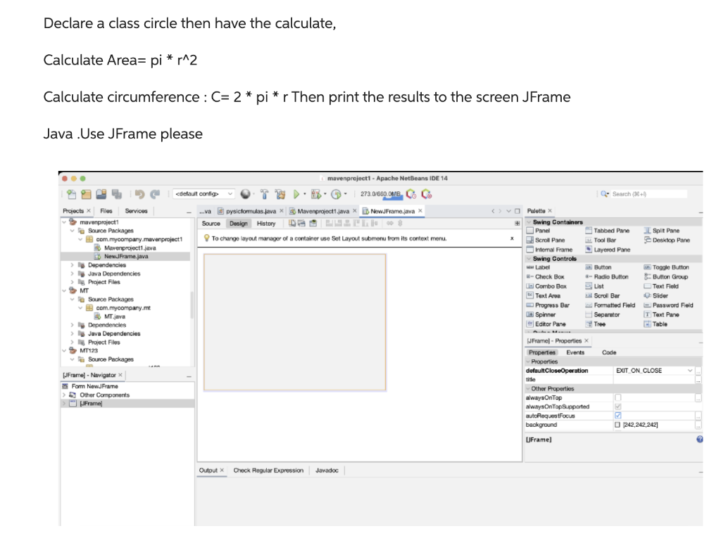 Solved Declare a class circle then have the calculate, | Chegg.com