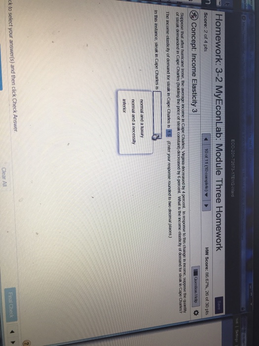 Solved ECO-201-T2673-17EW2-Ward Homework: 2-1 MyEconLab: | Chegg.com