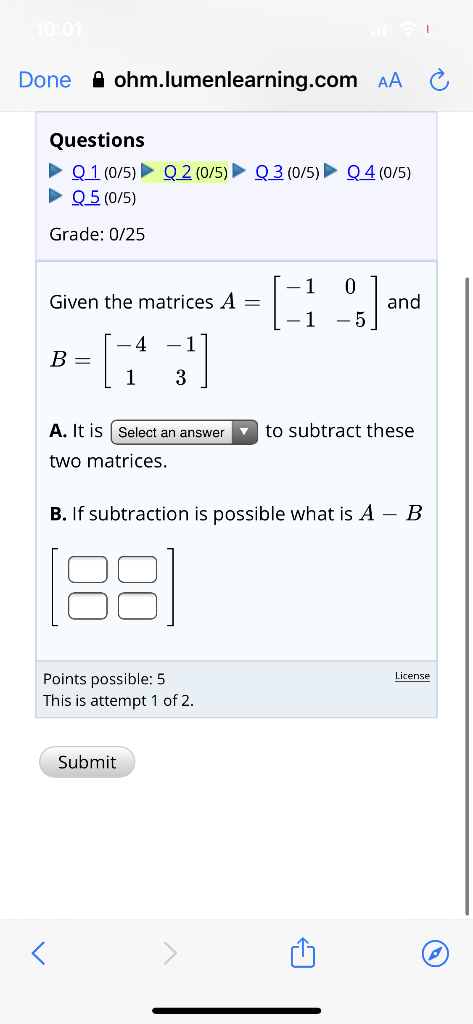 Solved Done ohm.lumenlearning.com AA Ć Questions Q1 (0/5) | Chegg.com