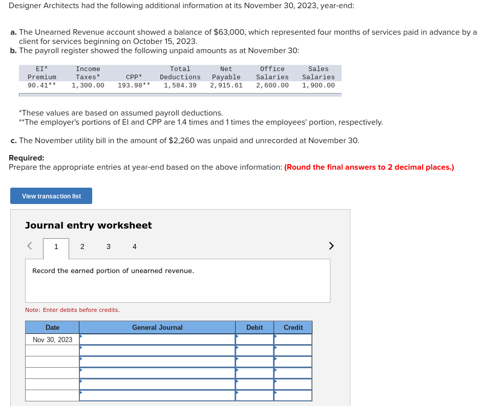 Solved Designer Architects had the following additional | Chegg.com