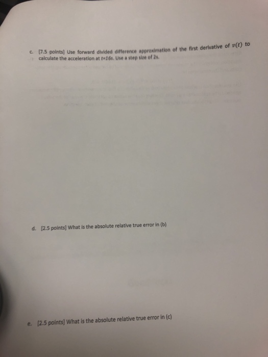 c 75 points) Use forward divided difference | Chegg.com