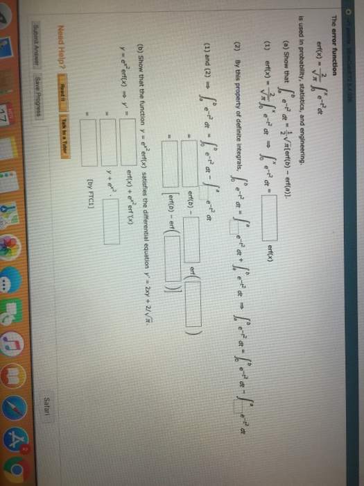 Solved The error erf(x) - is used in probability, | Chegg.com