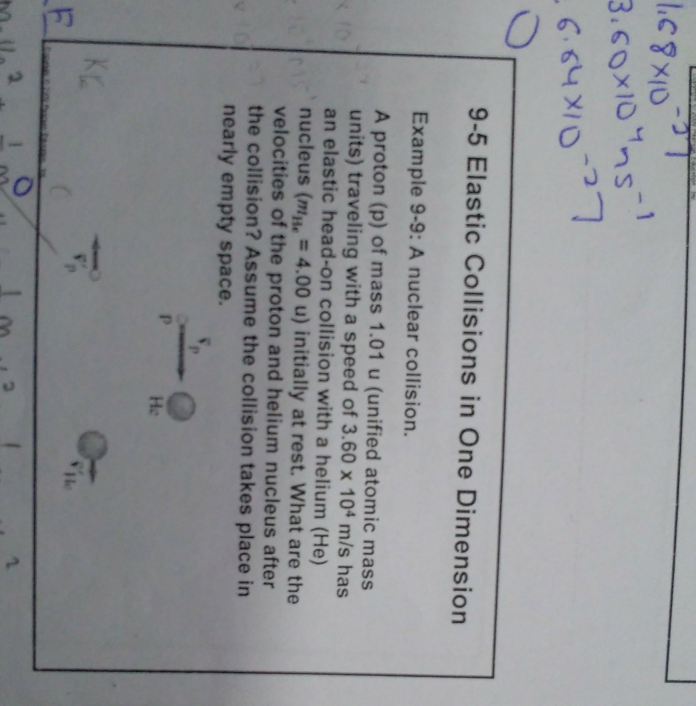 Solved Lc 9-5 Elastic Collisions in One Dimension Example | Chegg.com