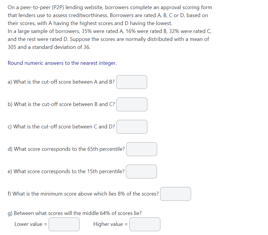 Solved On a peer-to-peer (P2P) lending website, borrowers | Chegg.com